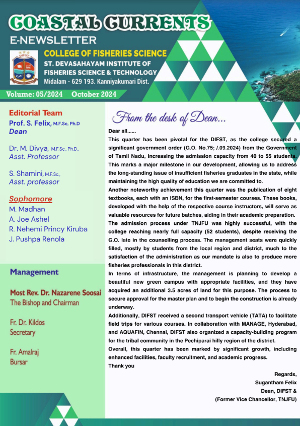 St. Devasahayam Institute of Fisheries Science & Technology College of ...