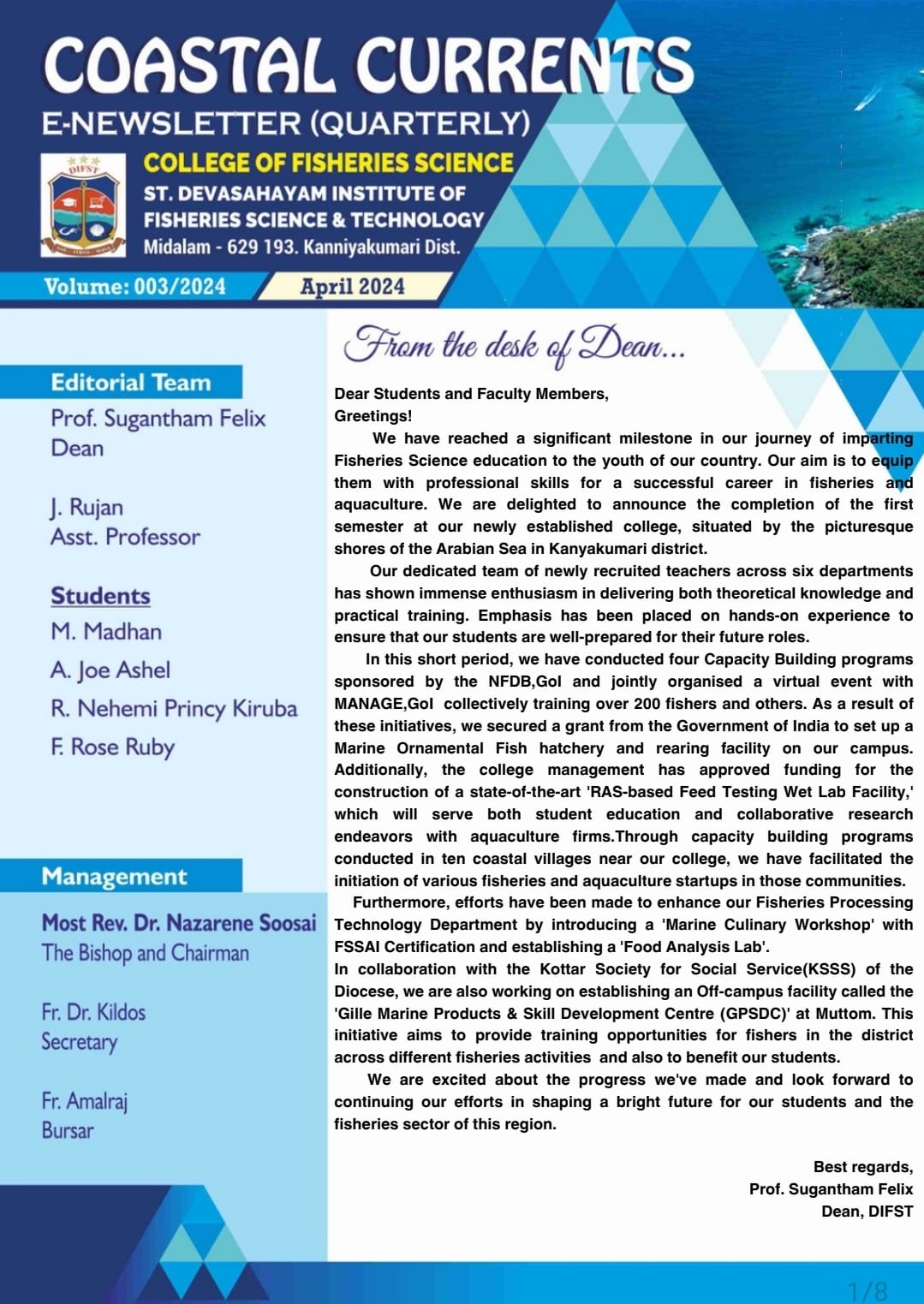 St. Devasahayam Institute of Fisheries Science & Technology College of ...